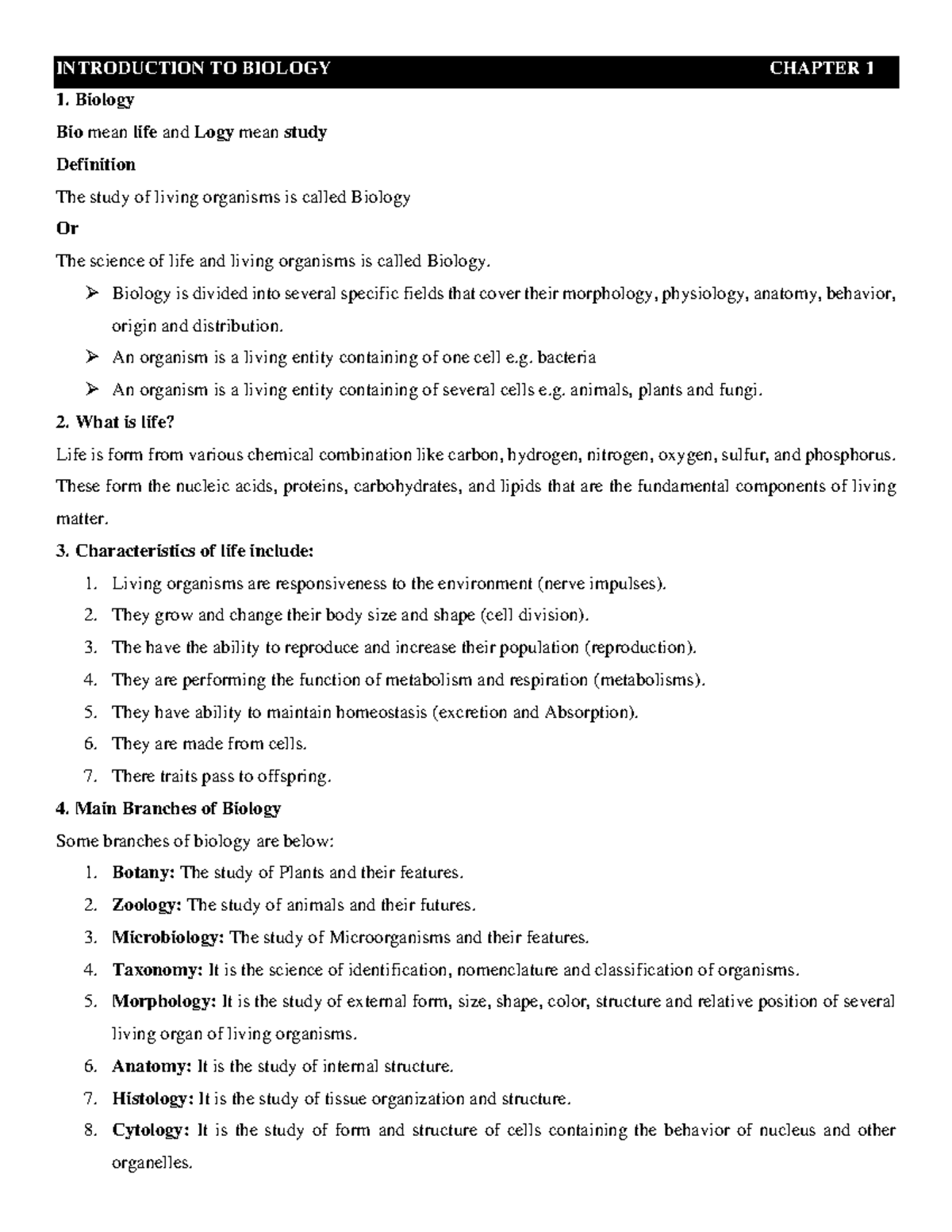 Biology 101: Introduction to Living Organisms and Their Classification ...