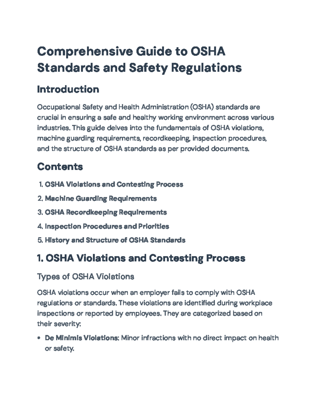 Comprehensive OSHA Standards Guide: Violations, Recordkeeping & Safety ...