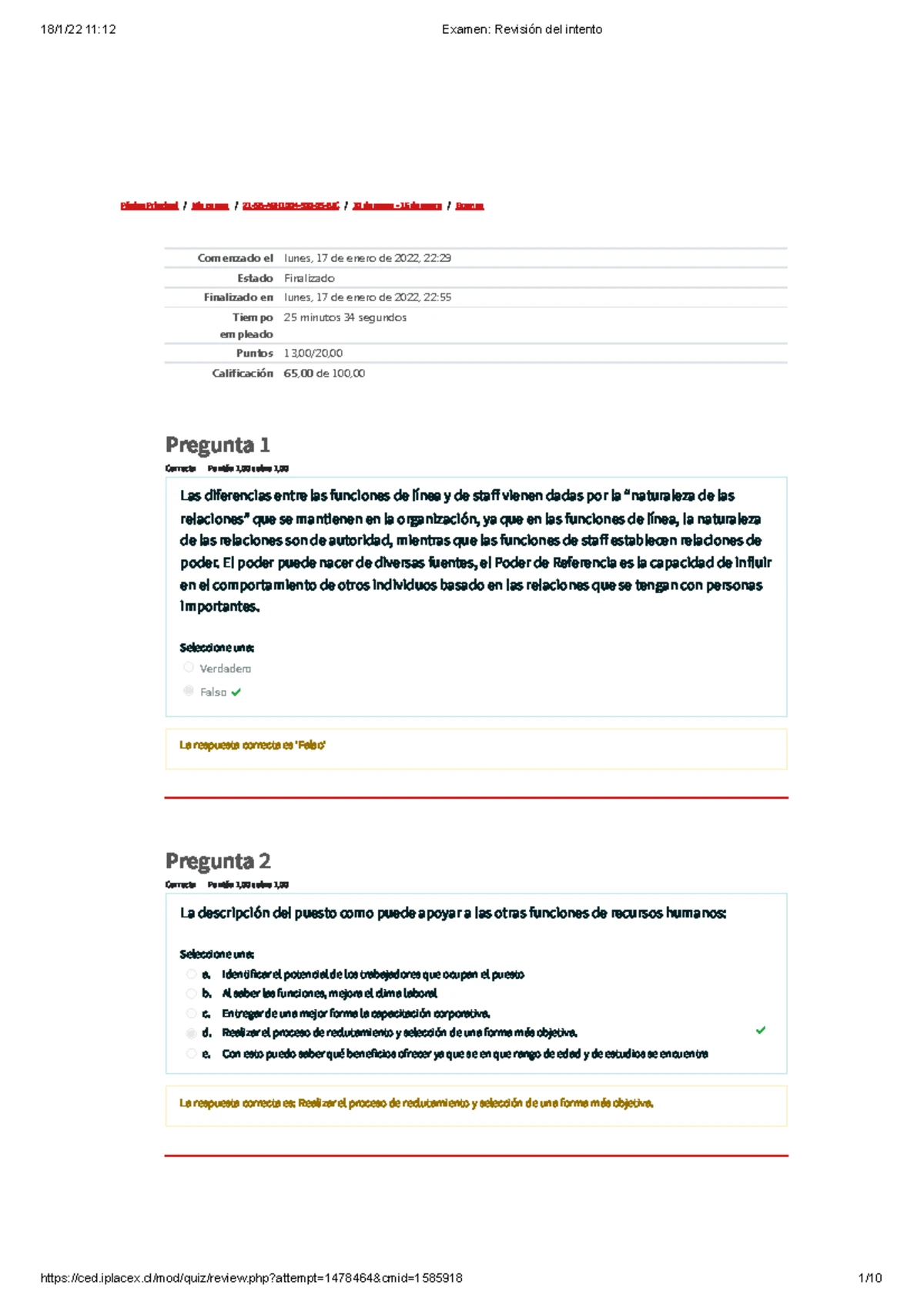 Examen administracion iplacex 2021 - Iplacex - Studocu