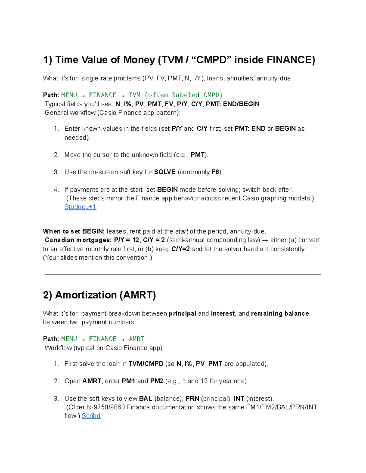 Time Value of Money (TVM) & Finance Calculations Guide for Casio FX ...