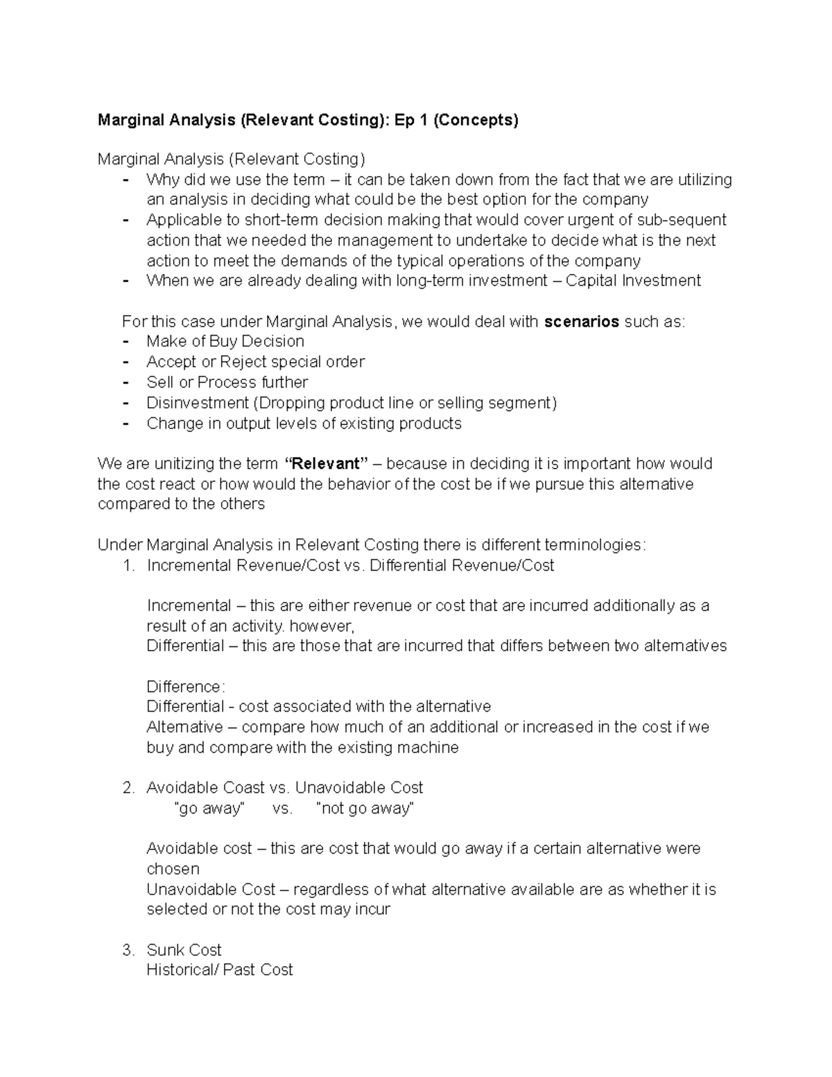 Marginal Analysis (Relevant Costing): Key Concepts & Decision Making ...