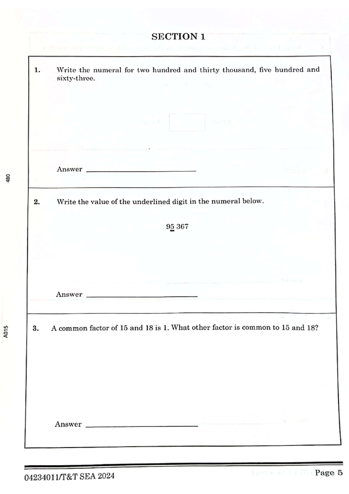 Math Paper SEA 2024 - Mathematics Questions and Answers - Studocu