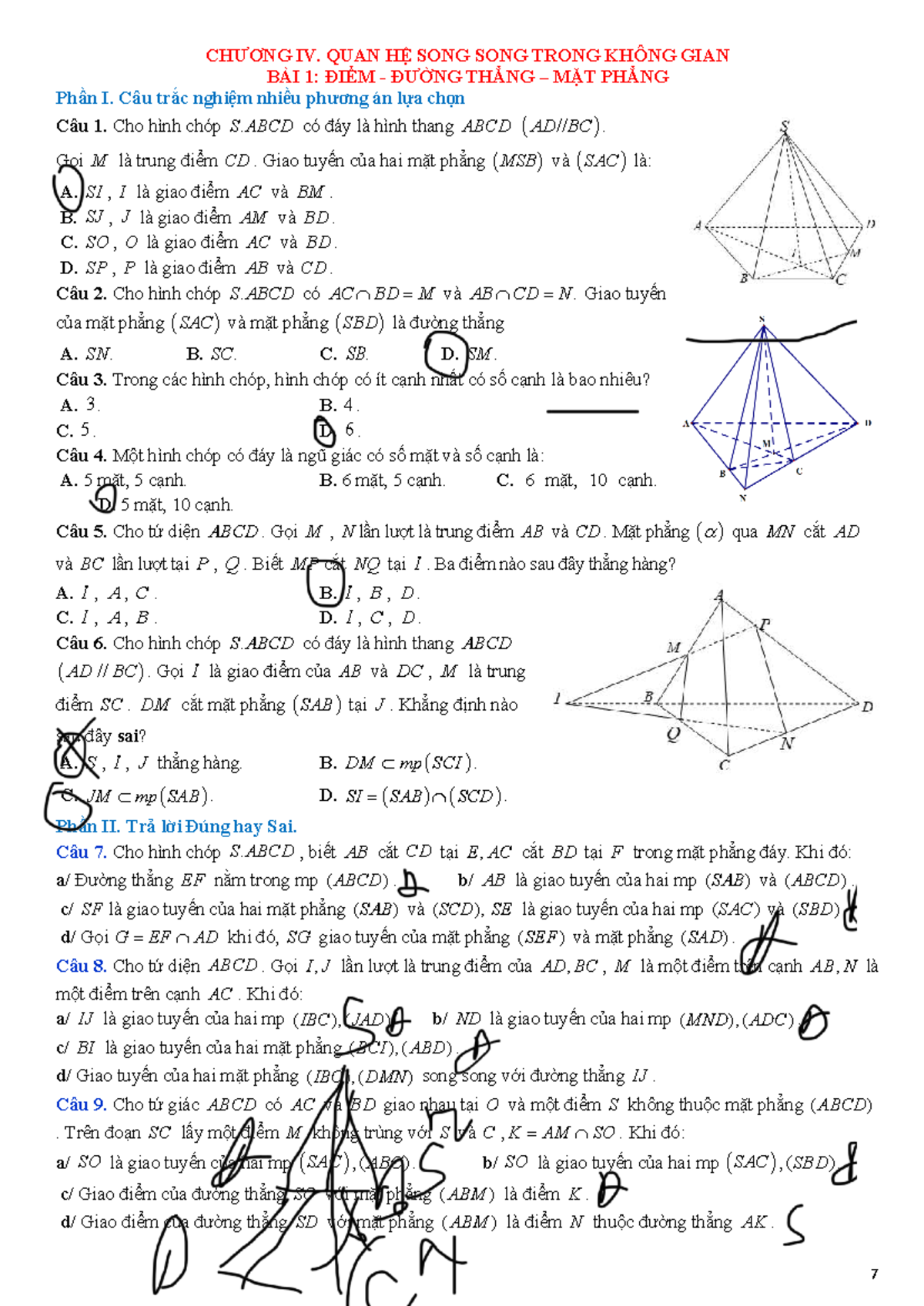 ĐỀ CƯƠNG GK1 PBC LỚP 11: QUAN HỆ SONG SONG TRONG KHÔNG GIAN - Studocu