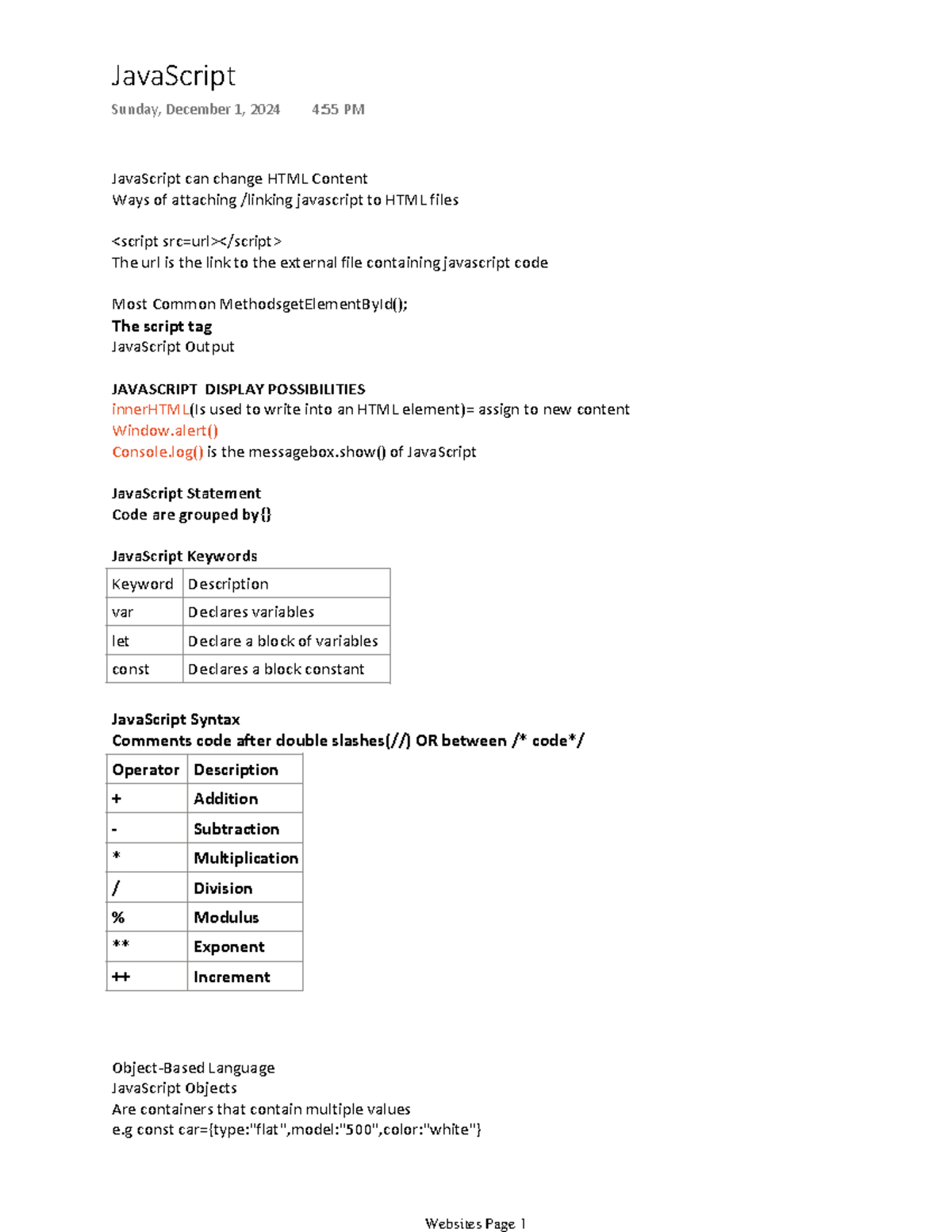 Java Script - JavaScript can change HTML Content Ways of attaching /linking javascript to HTML ...