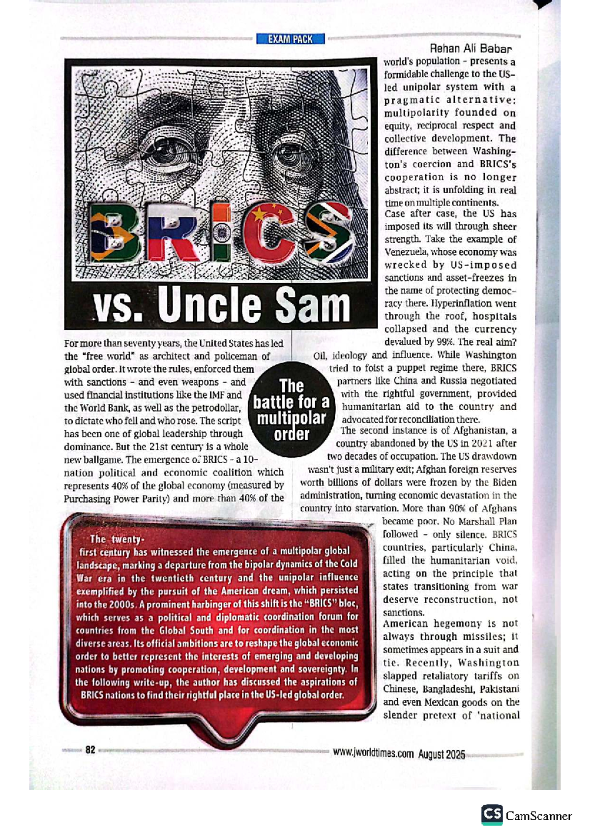BRICS vs. Uncle Sam: The Battle for Multipolar Order (82 August 2025 CS ...