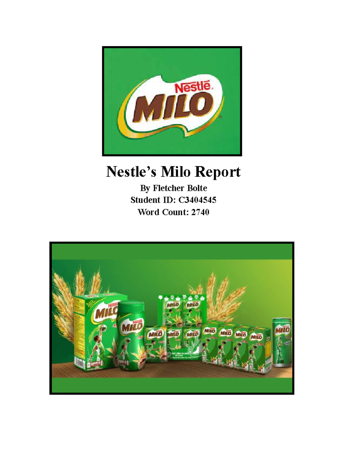 Nestle's Milo: Comprehensive Brand Analysis Report (ID: C) - Studocu