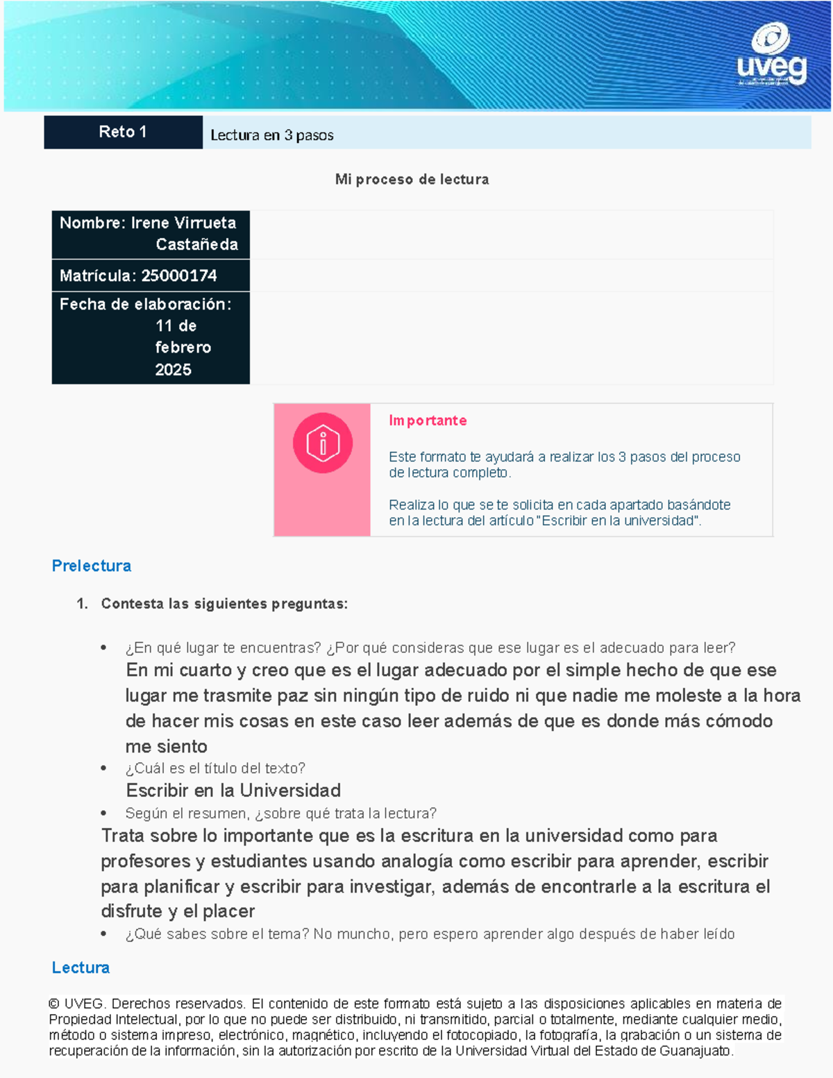 Virrueta Irene R1 U1 - un buen trabajo - Reto 1 Lectura en 3 pasos Mi ...