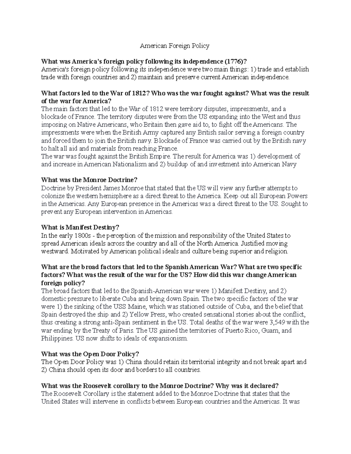 American Foreign Policy Overview: Key Events & Doctrines (HIST 101 ...