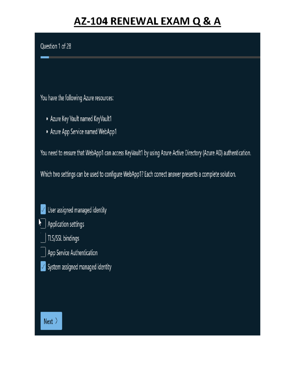 AZ-104 Renewal Exam: Key Q&A for Azure Certification - Studocu