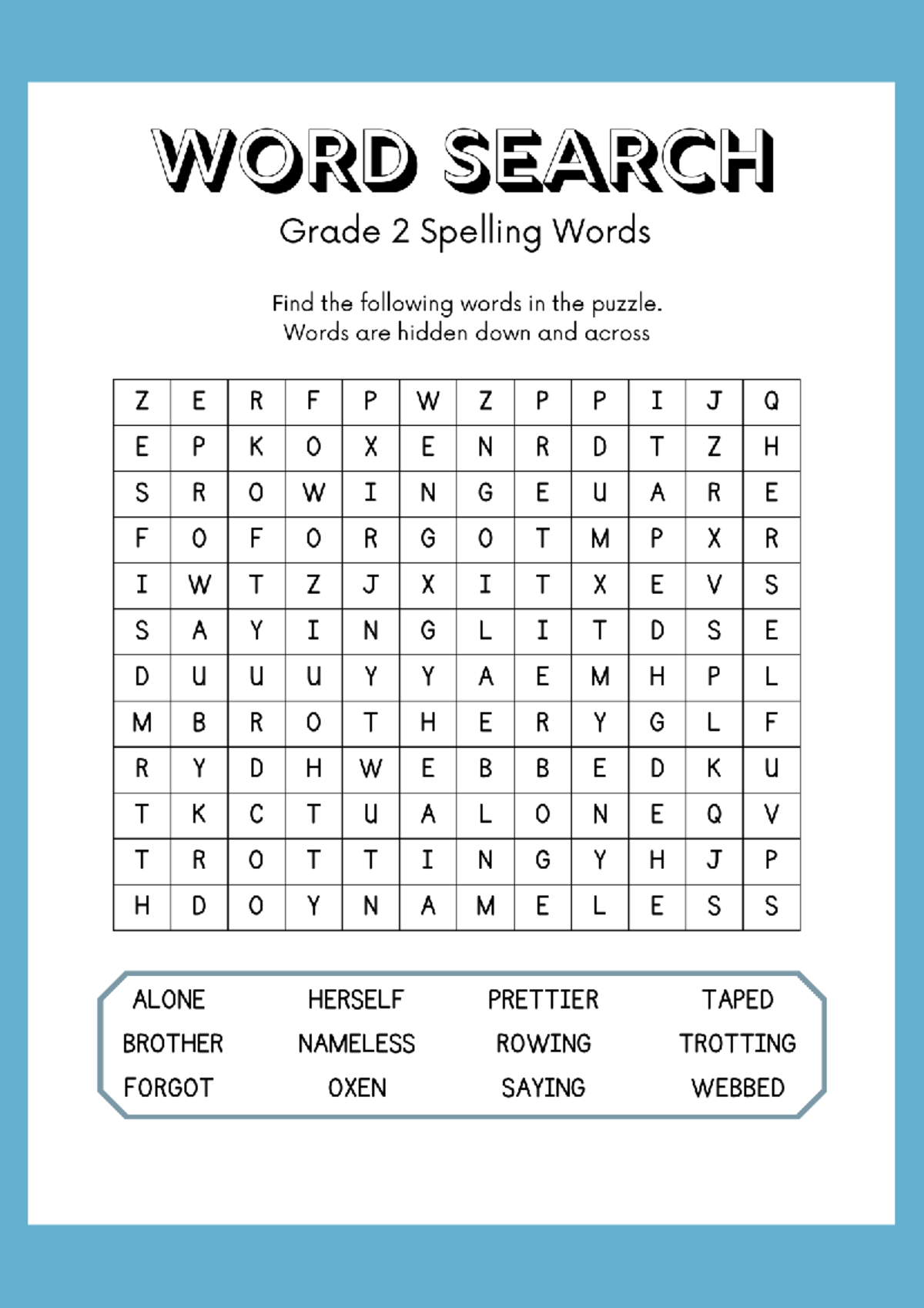 Spelling Words Wordsearch - English oral communication - WORD SEARCH ...