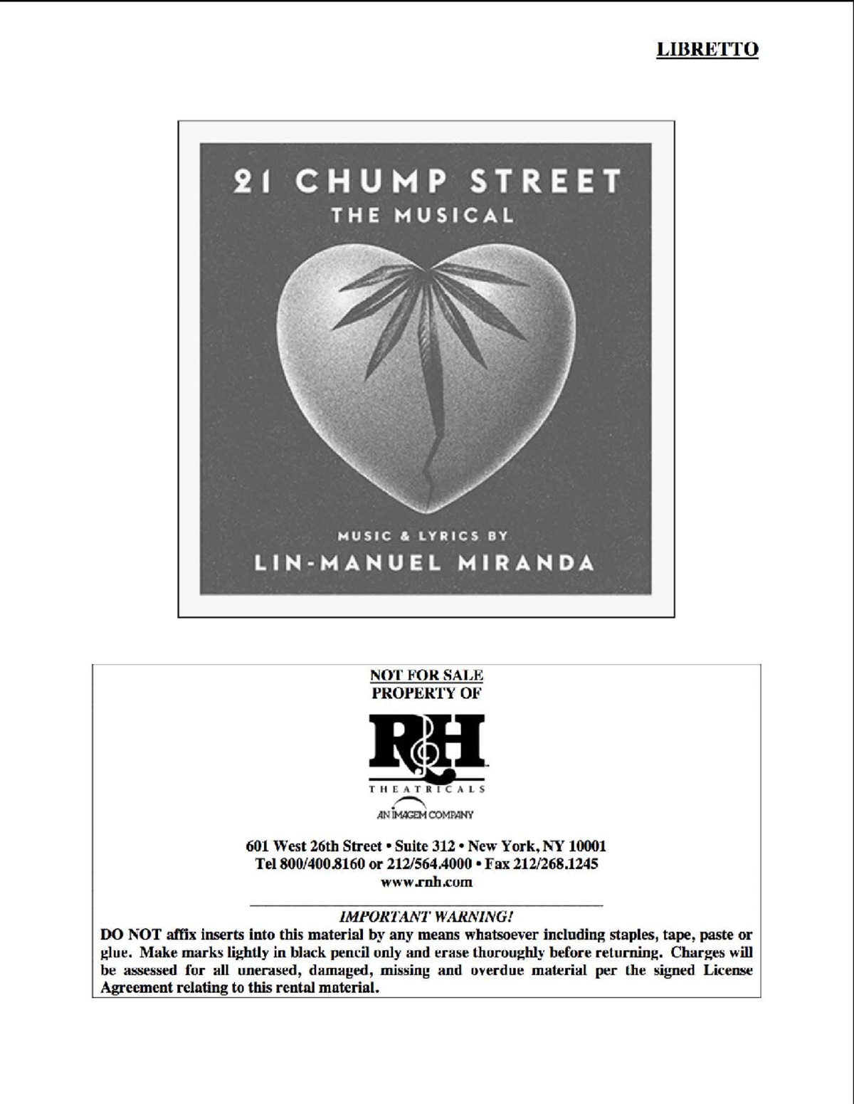 21Chump ST - Libretto & Lyrics Overview for Musical - Studocu