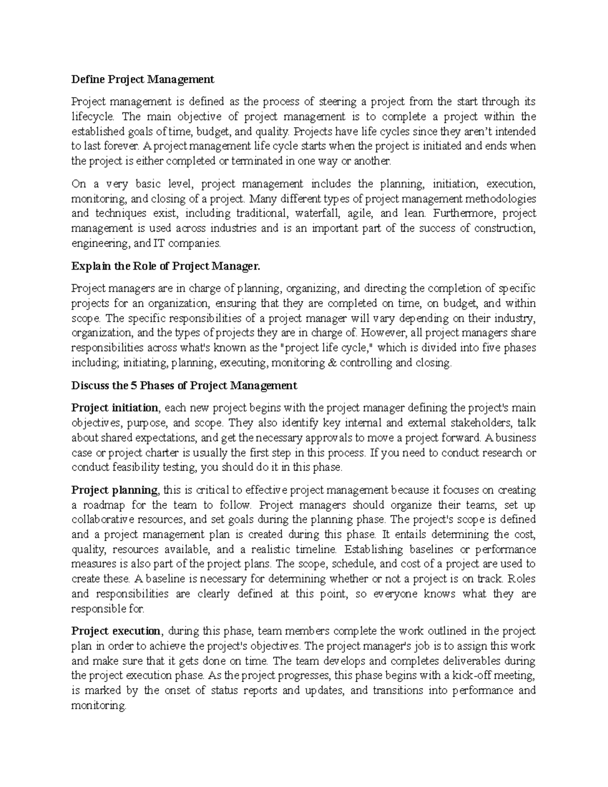 Understanding Project Management: Key Concepts and Skills - Studocu