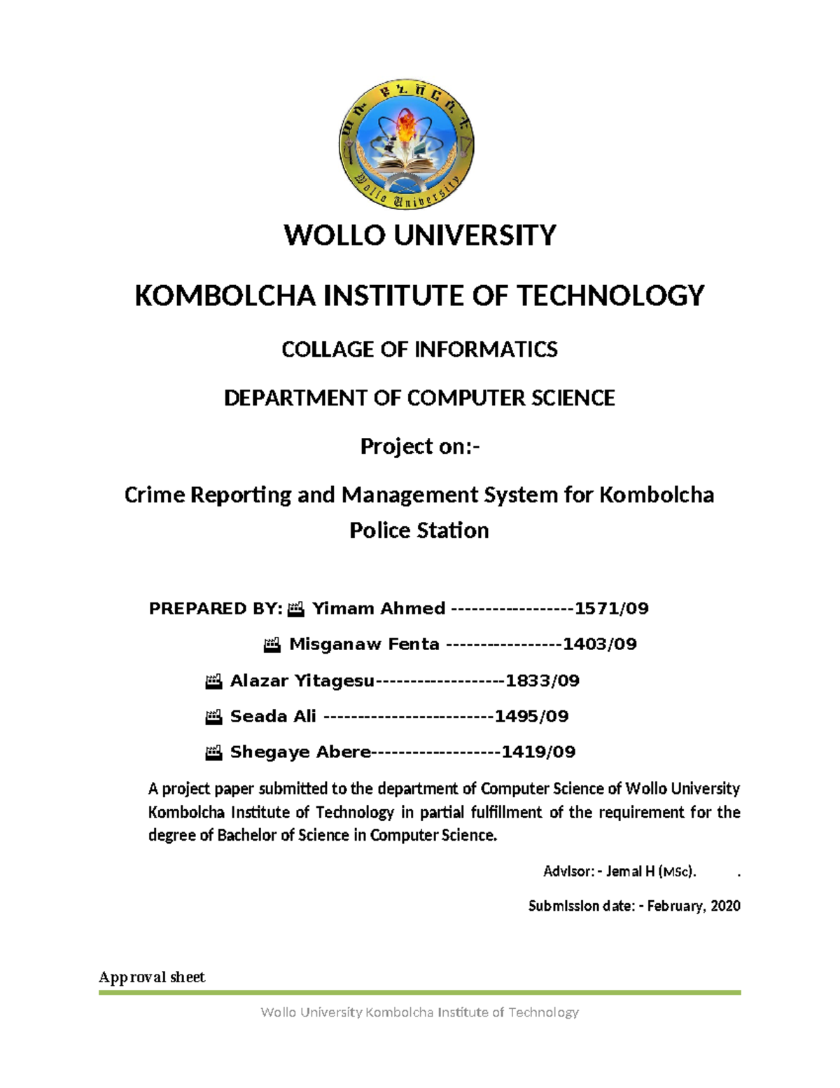 Final Project Paper - Crime Reporting & Management System (CS 1571 ...