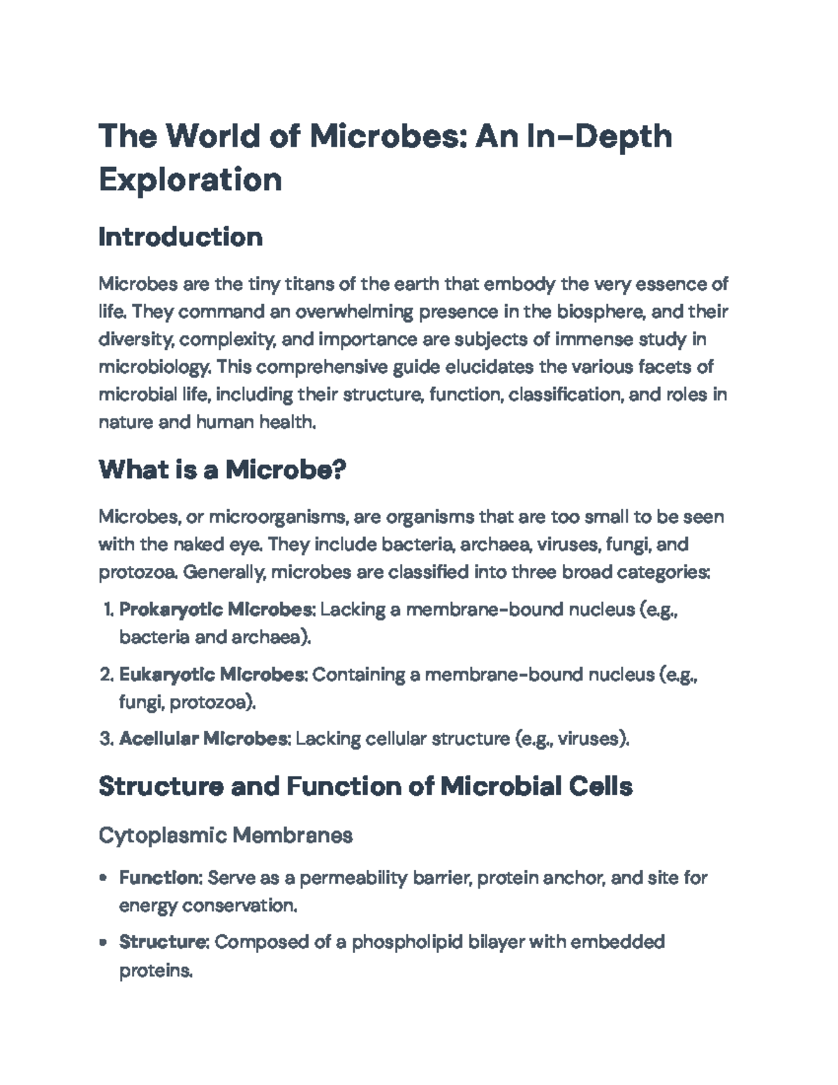 Microbiology 101: The Diverse World of Microbes and Their Impact - The ...