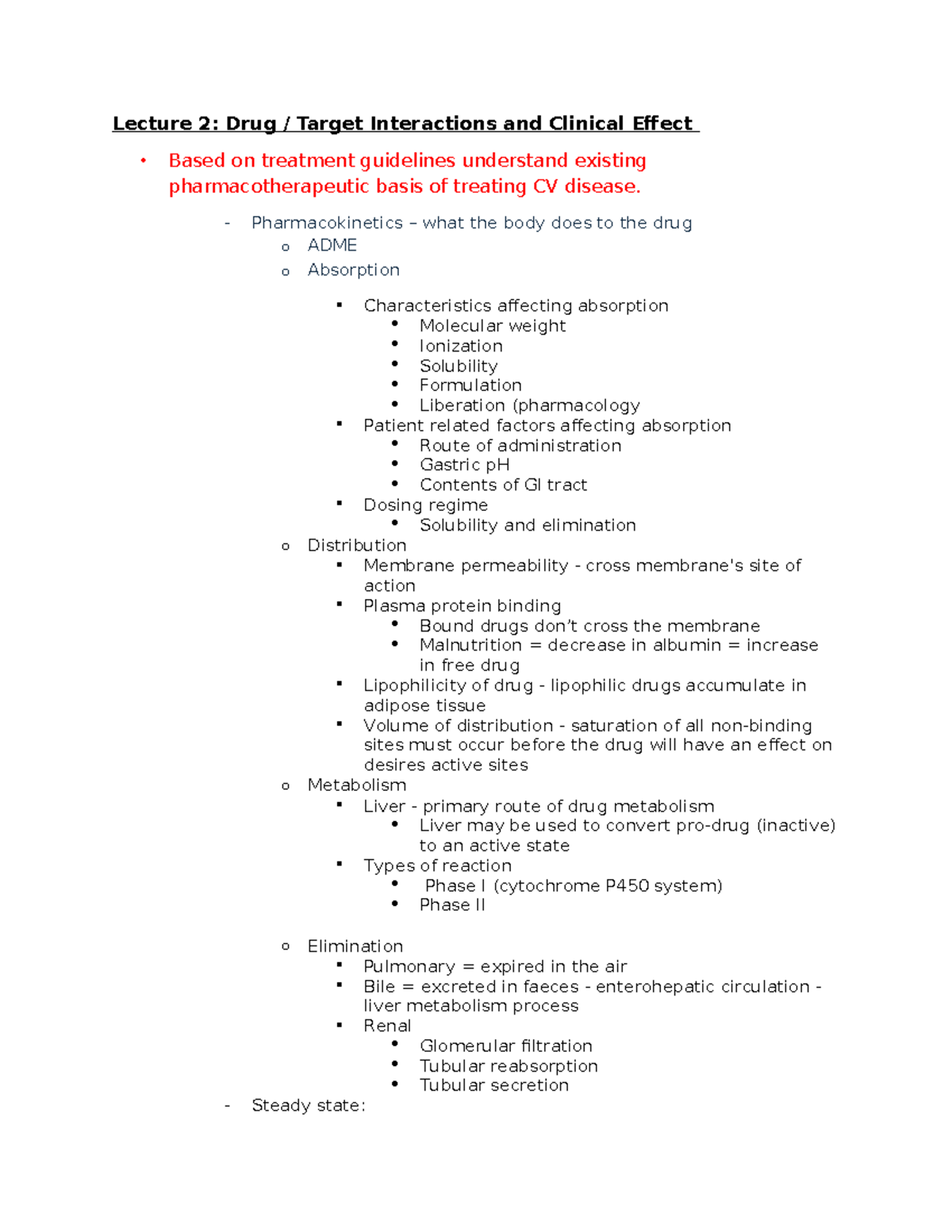 Lecture 2-Drug targets and clinical effect - Lecture 2: Drug / Target ...
