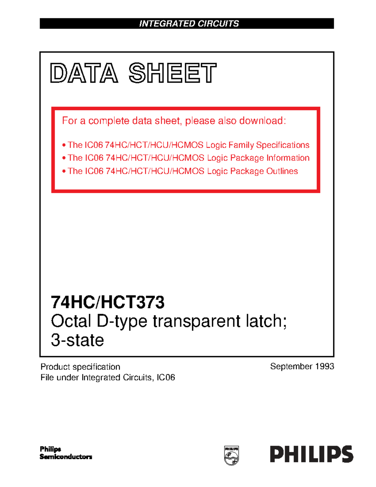 74HC373 Octal Transparent Latch Data Sheet - Studocu