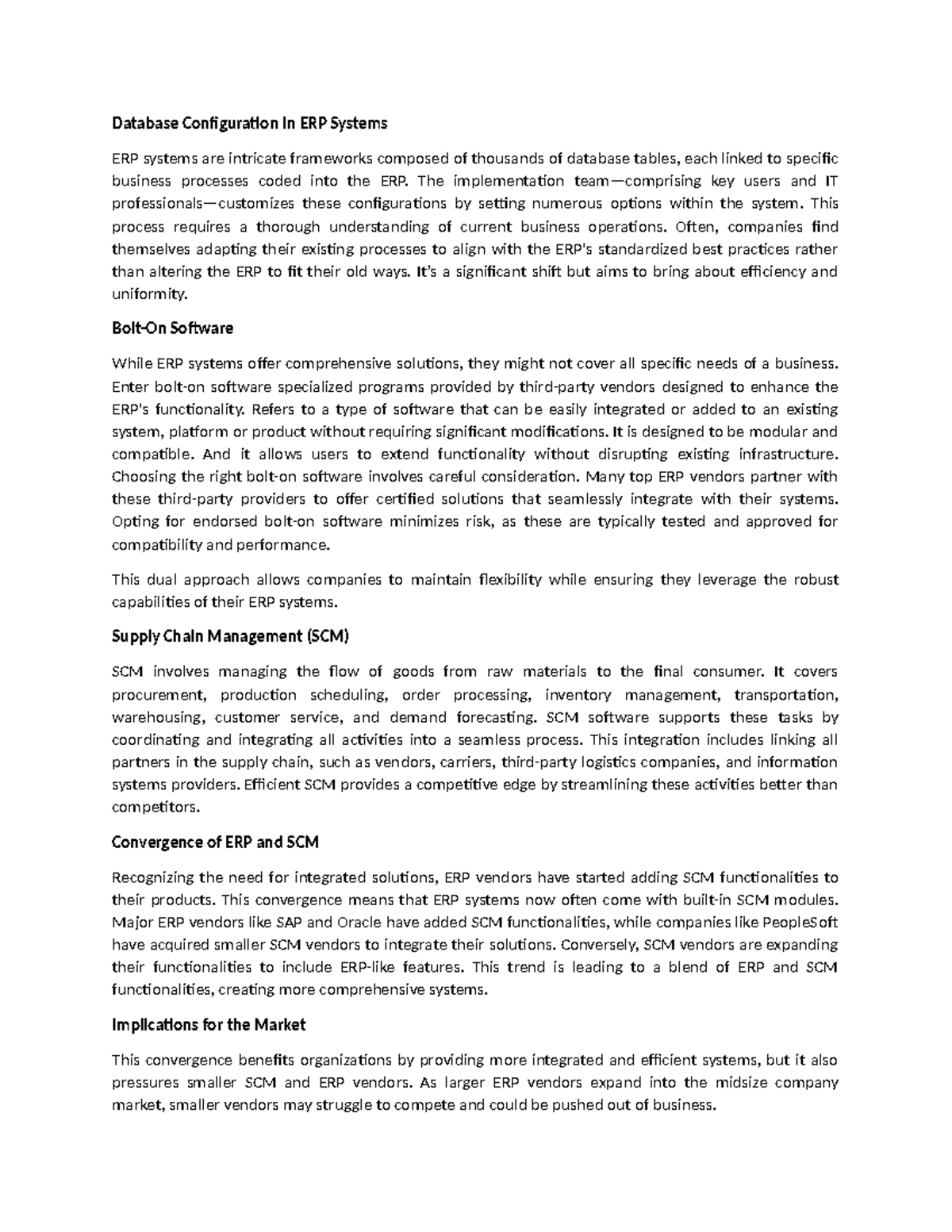 Report auditing - Database Configuration in ERP Systems ERP systems are intricate frameworks ...