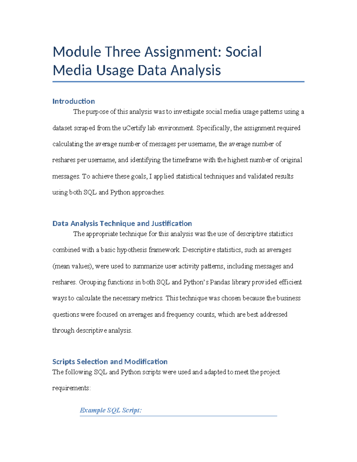 DAT375 Module 3 Assignment: Social Media Data Analysis Report - Studocu