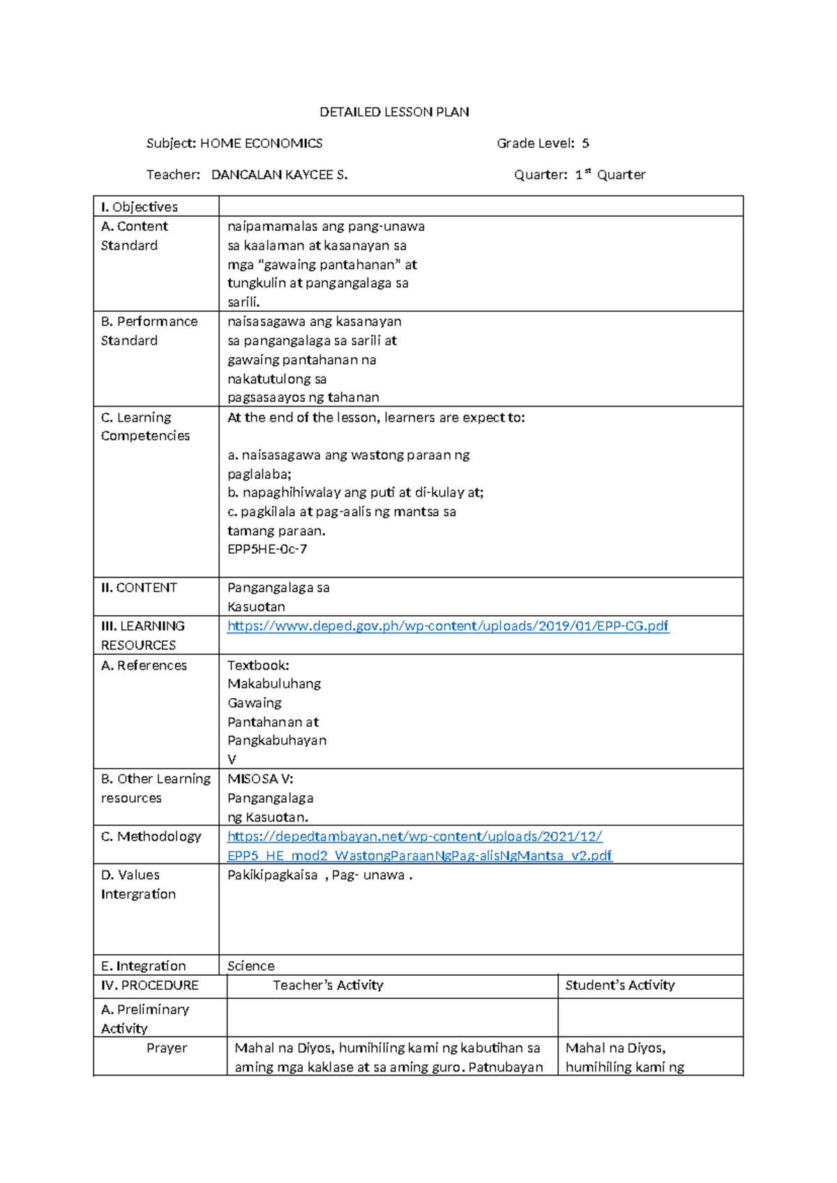 AP 6 COT Q1 W6 - Daily Lesson Plan for Classroom Observation - Studocu