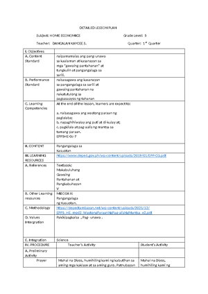 Lesson-PLAN- Indicators - REPUBLIC OF THE PHILIPPINES BAAO COMMUNITY ...