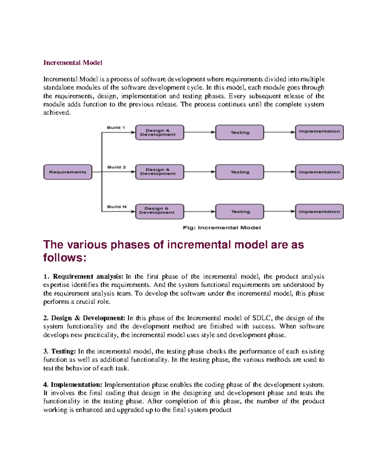 Software Engineering Notes: Incremental & Agile Models Overview - Studocu