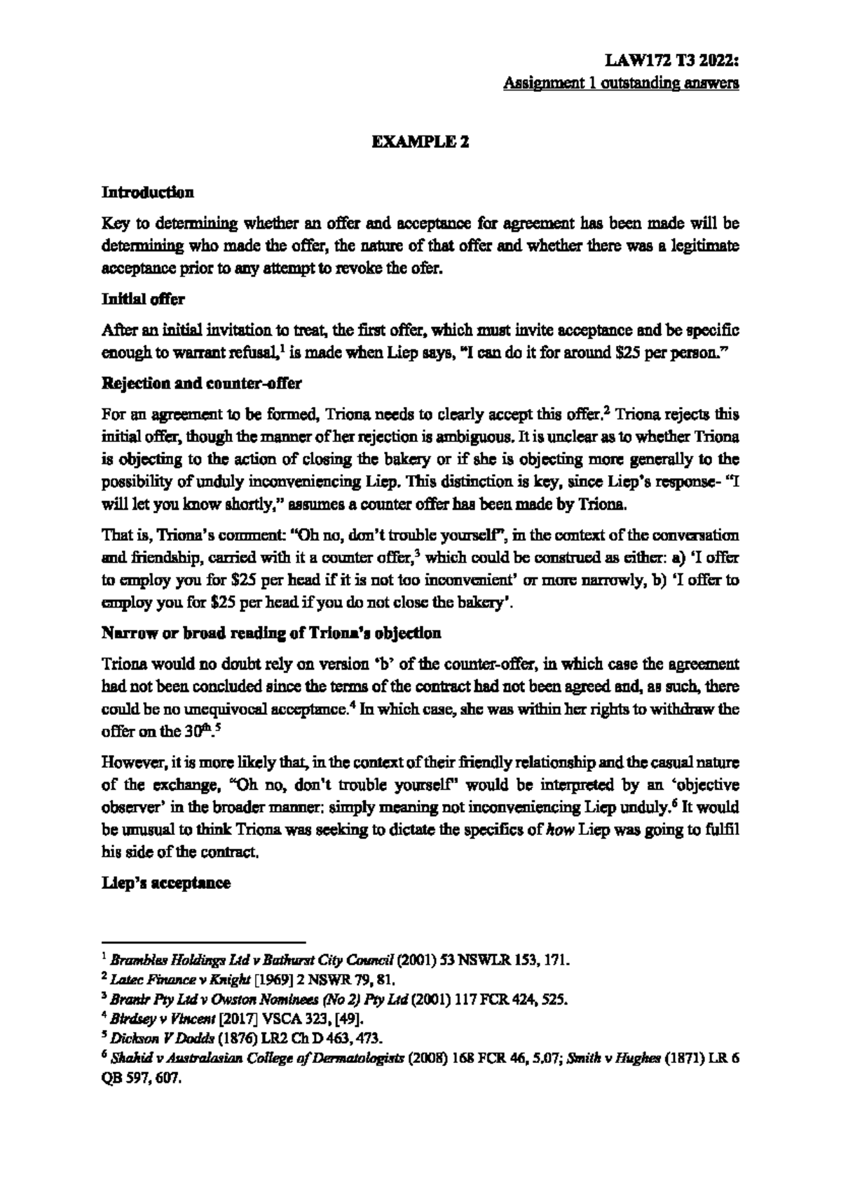 Assignment 1 - Outstanding Answer Examples (Example 2) - Studocu