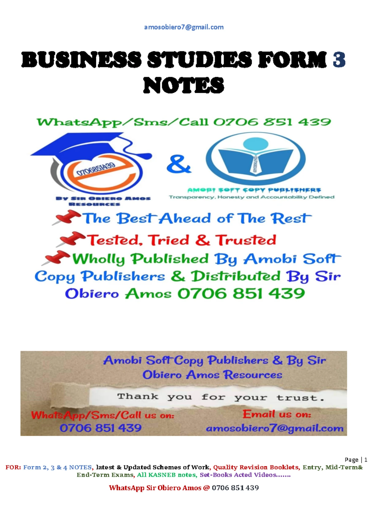 Form three agriculture notes - AGRICULTURE. FORM THREE NOTES. BY ...