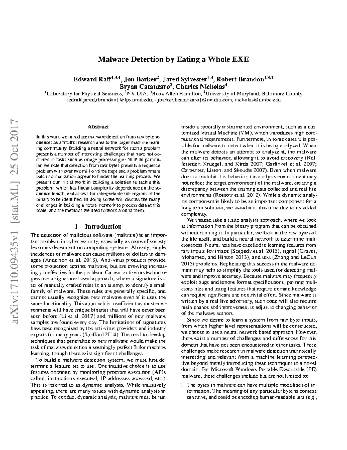 3.Malware Detection: Analyzing Whole EXE Files with Neural Networks - Studocu