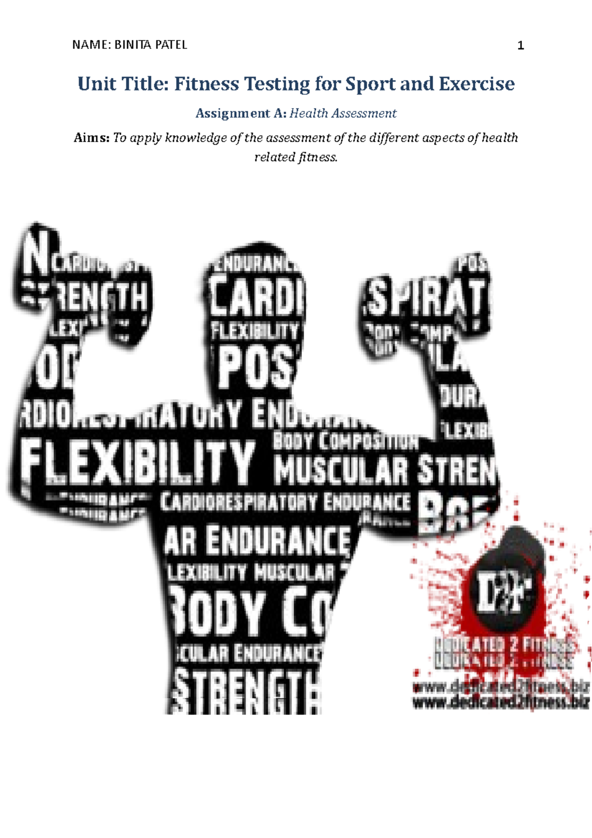 Fitness Testing Assignment copy - Unit Title: Fitness Testing for Sport ...