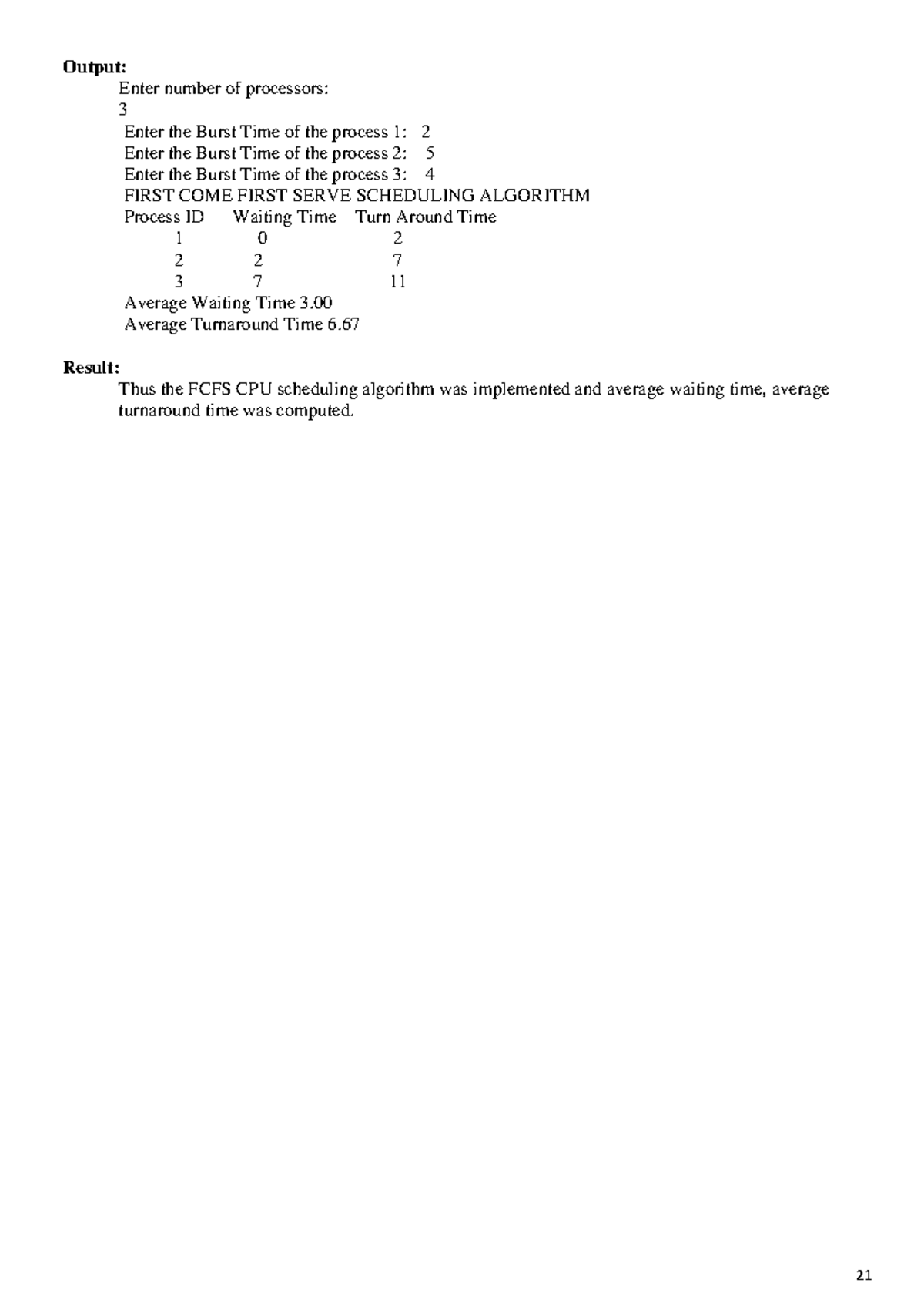 CS101: FCFS & Priority Scheduling Algorithms Implementation Notes - Studocu