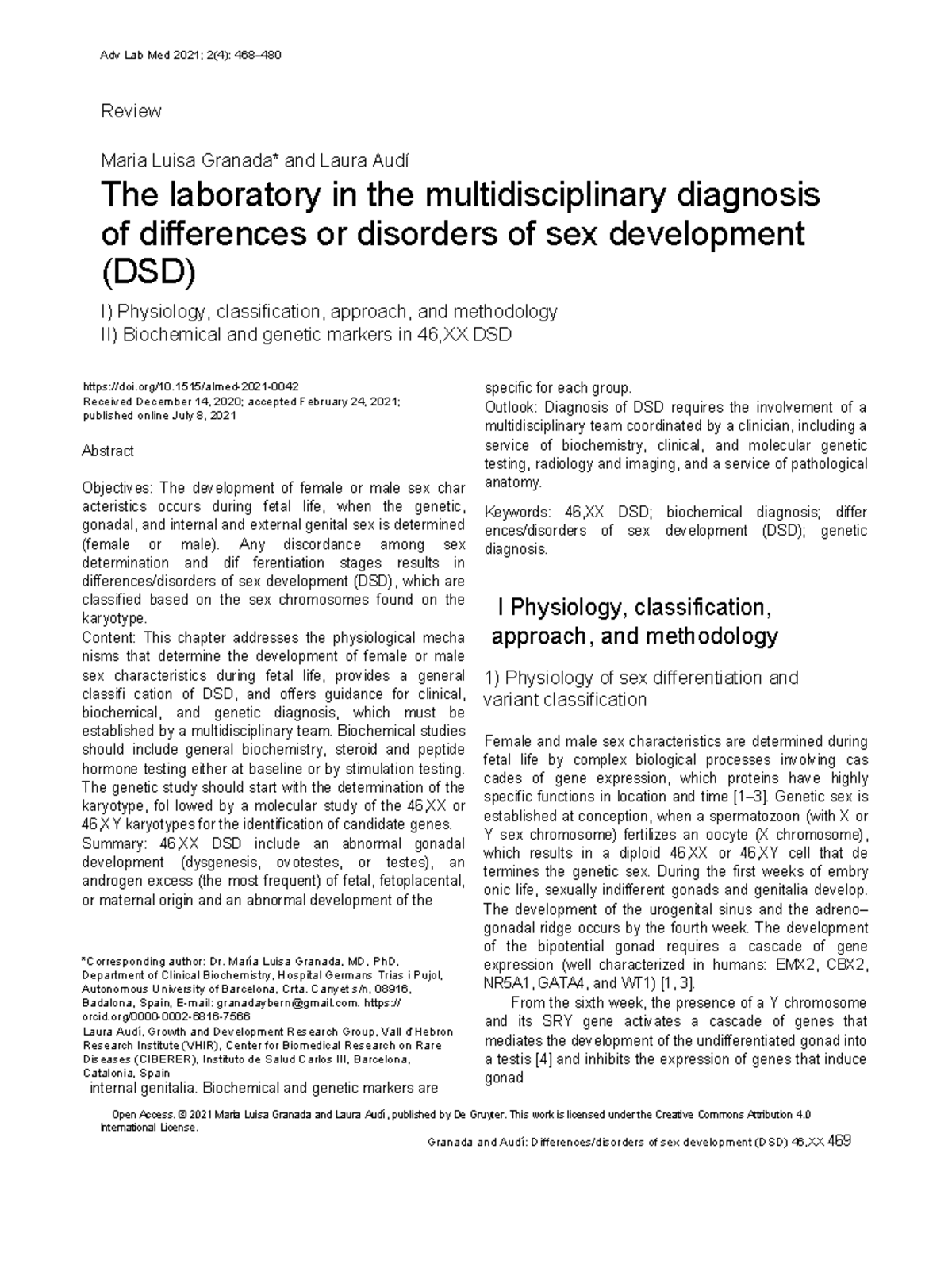 Multidisciplinary Approach to Diagnosing Differences of Sex Development ...