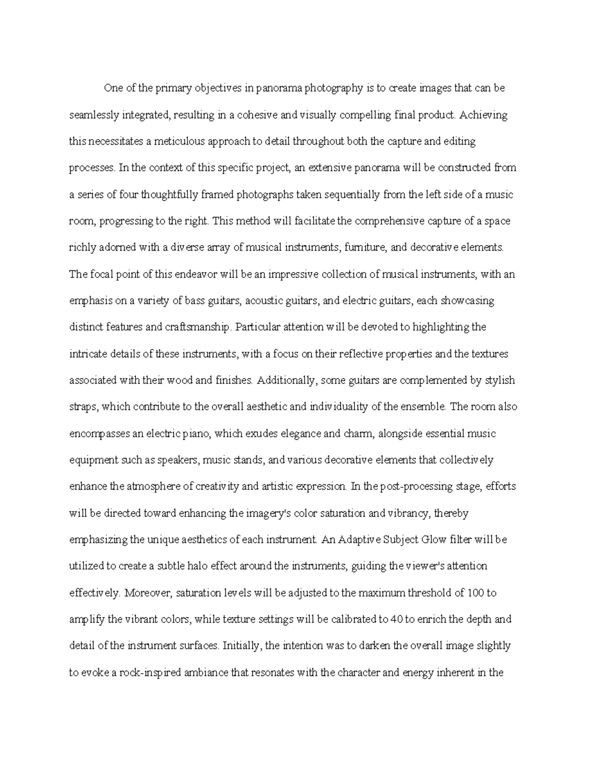 FAS 235 Panorama Reflection - One of the primary objectives in panorama ...