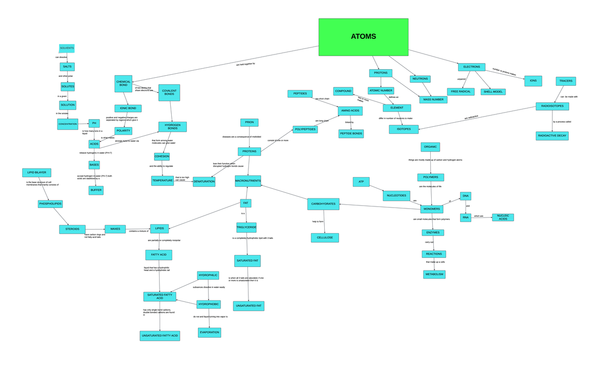 Concept map (2) BIO 189 - SALTS SOLVENTS SOLUTES SOLUTION CONCENTRATION ...