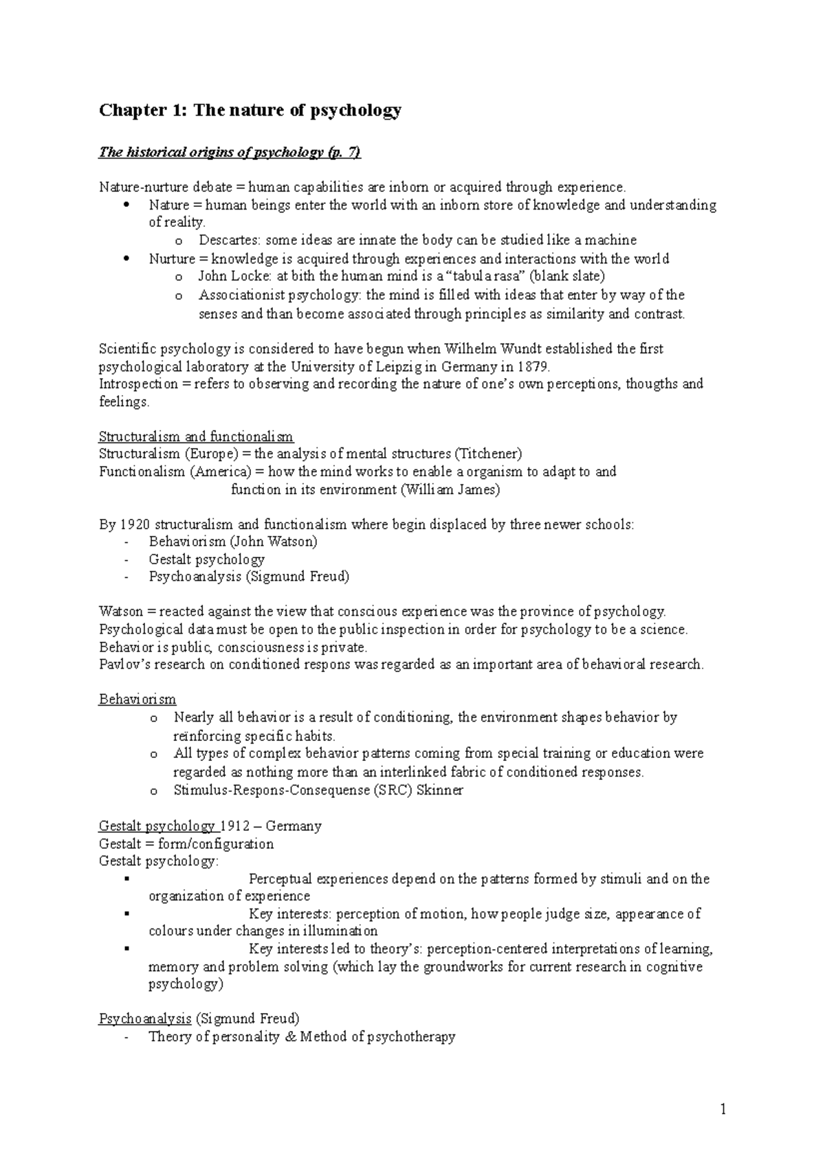 Samenvatting Atkinson & Hilgard's Intro to Psychology - Ch. 1-7 Notes ...