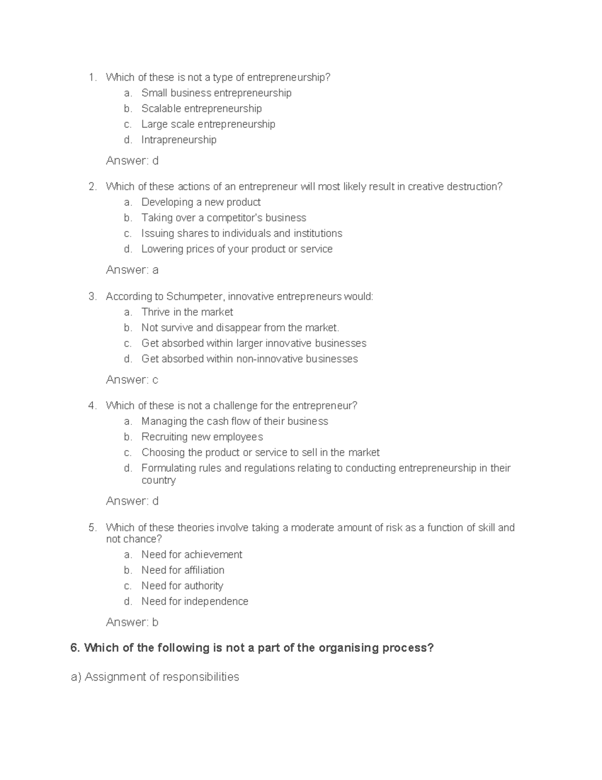 Entrepreneurship Quiz Notes - Course Code: TIME - Studocu