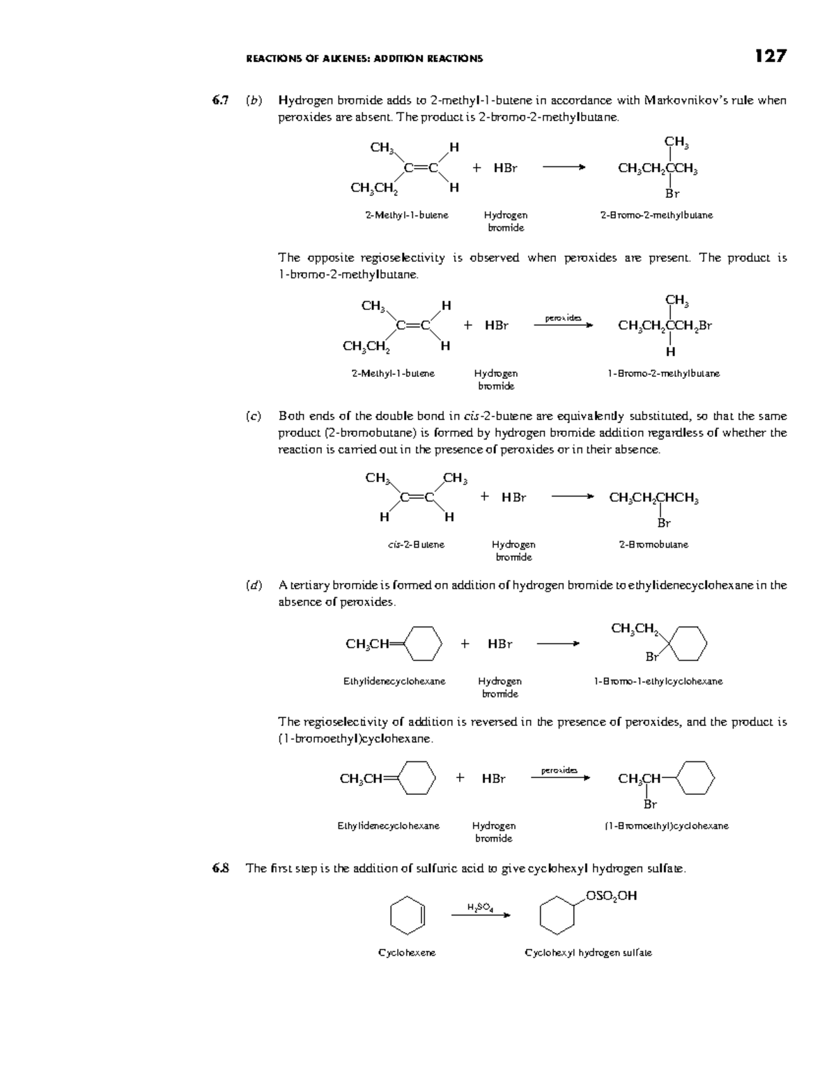 Organic Chemistry 4th Ed: Alkenes Addition Reactions (Chapter 6.7 ...