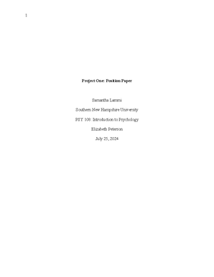 3-3 Short Paper - 3-3 Short Paper Samantha Lammi SNHU PSY-205: Forensic ...