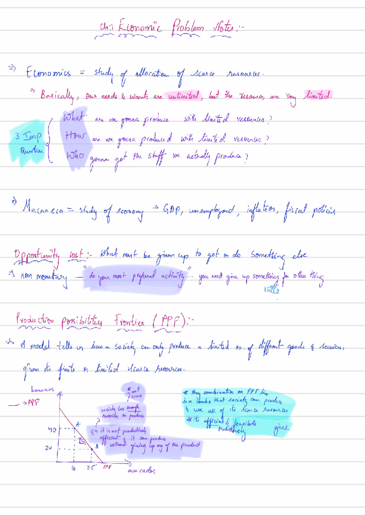 Economic Exam 1 Notes: Understanding Scarcity & Resource Allocation ...