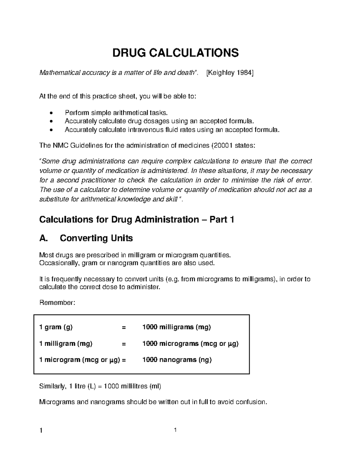 Drug Calculations: Mastering Dosage and Infusion Techniques - Studocu
