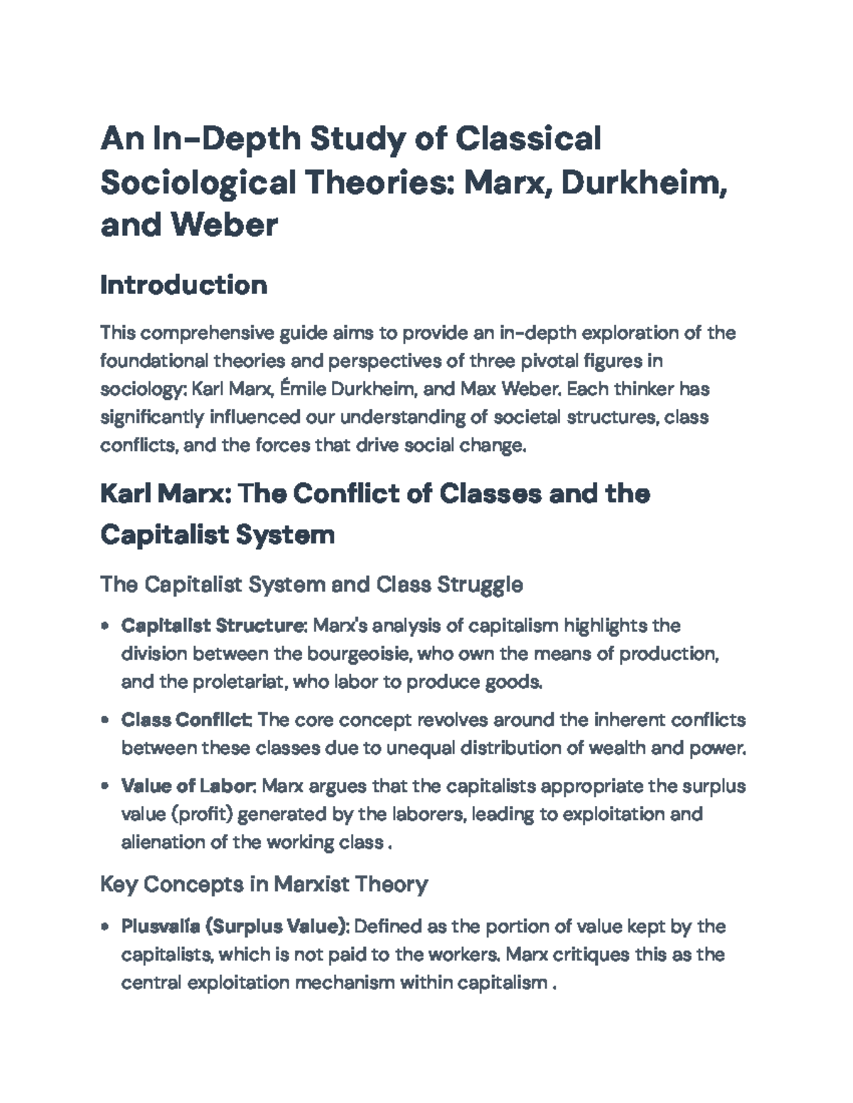 Sociology 101: Exploring Classical Theories of Marx, Durkheim, & Weber ...