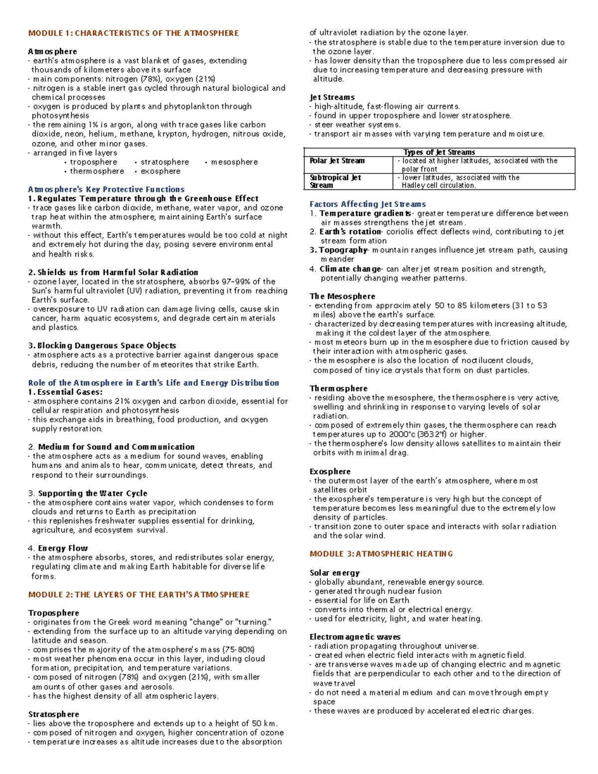 Meteo-rev: Comprehensive Meteorology Notes and Review (MODULE 1-7 ...