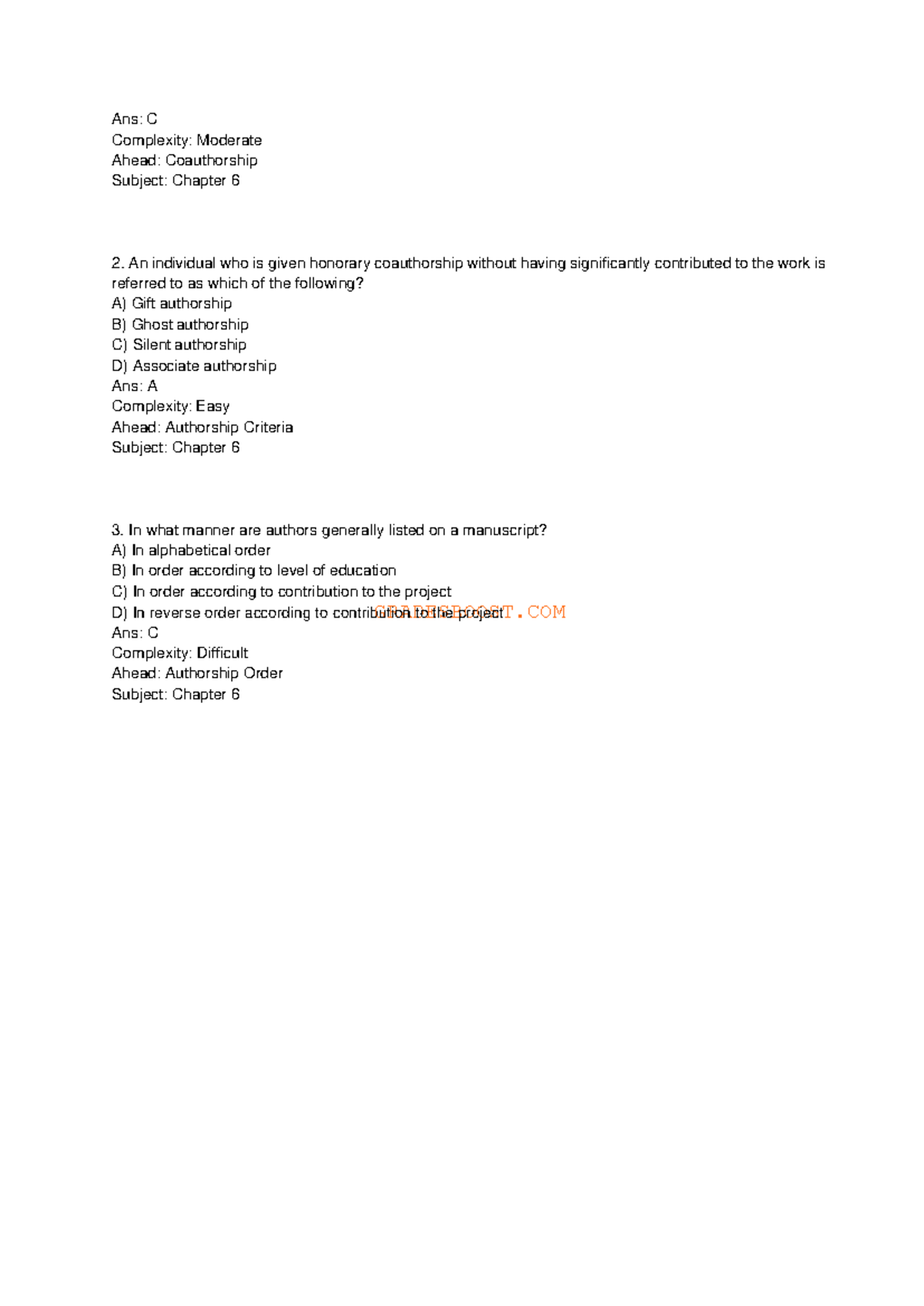 Test Bank: Introduction to Health Research Methods (3rd Ed) - Chapter 6 ...