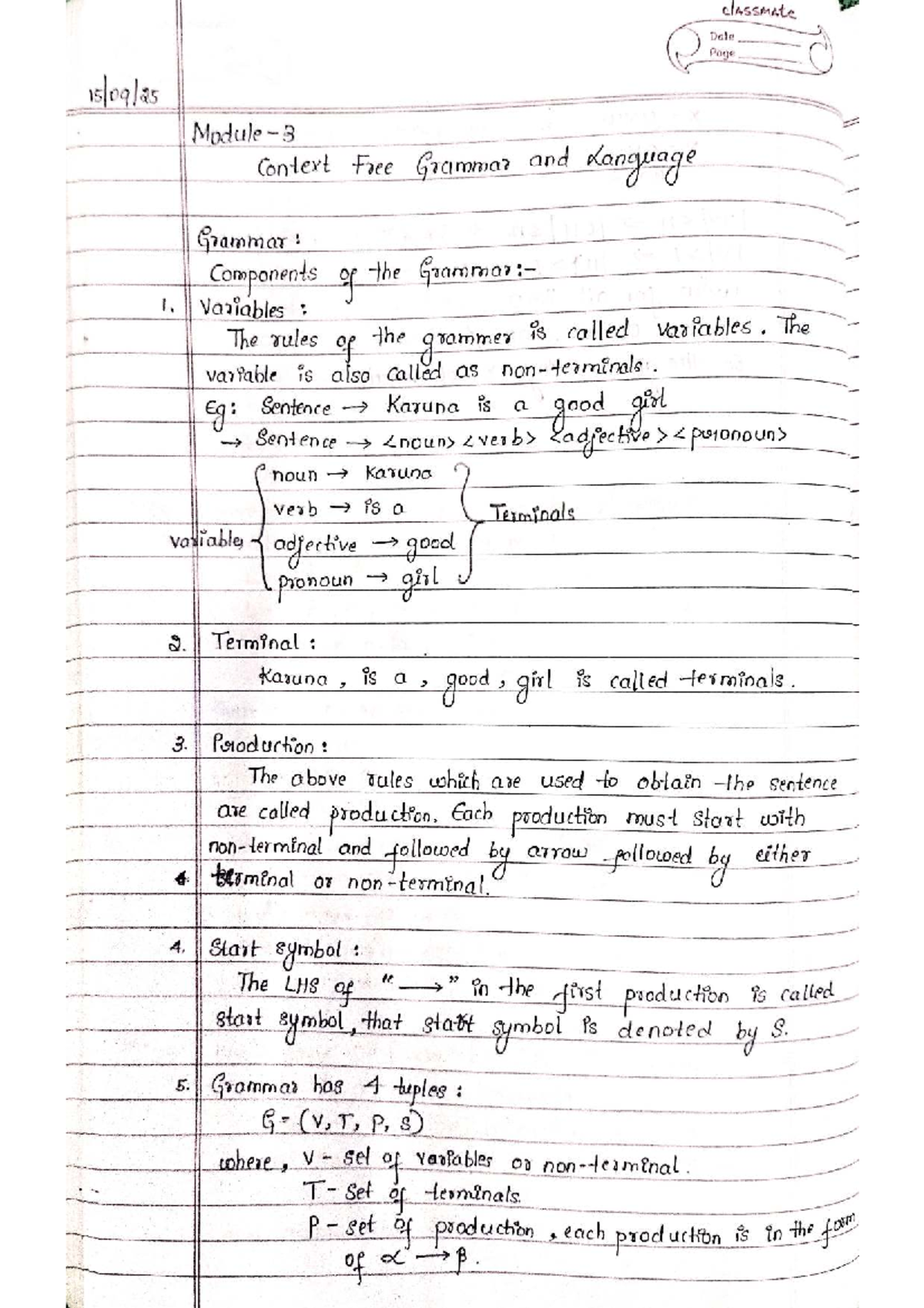 To C Module-3 - Context Free Grammar Notes - Studocu