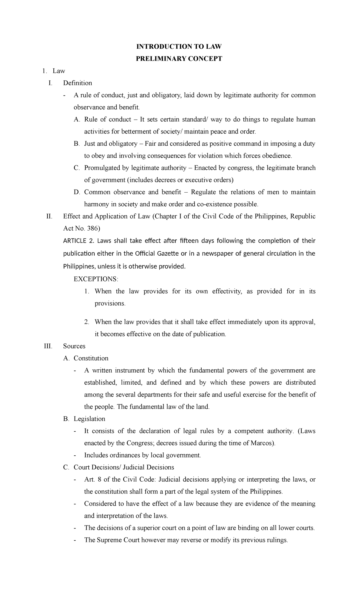 Introduction to Law - Important Concepts, Cases, and Sources Explained ...