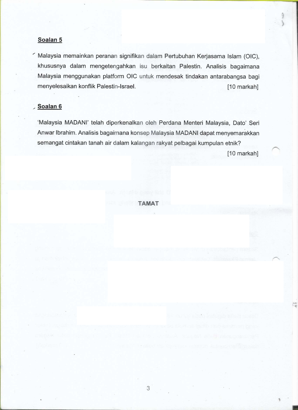Contoh Soalan Final 2025: Peranan Malaysia dalam OIC dan MADANI - Studocu