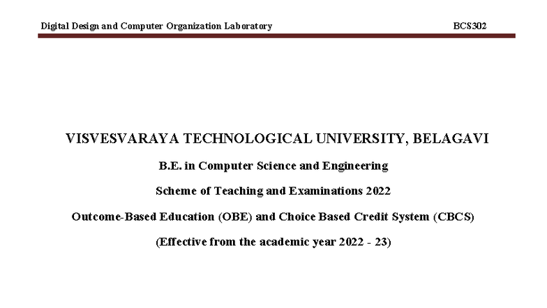 Digital Design and Computer Organization Lab Manual BCS302 - Studocu