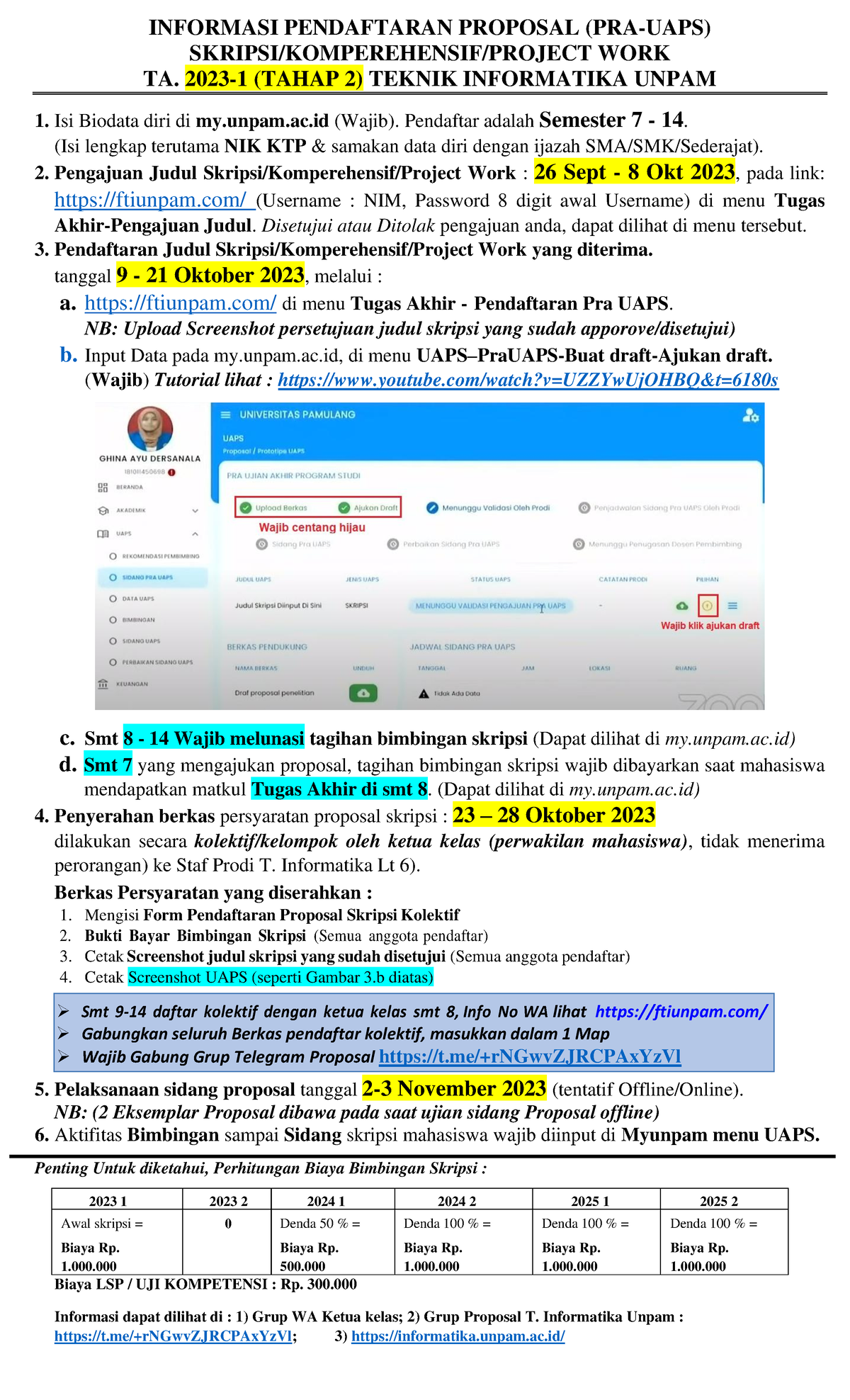 Pendaftaran Proposal Skripsi/Komperehensif TA 2023-1 Teknik Informatika ...