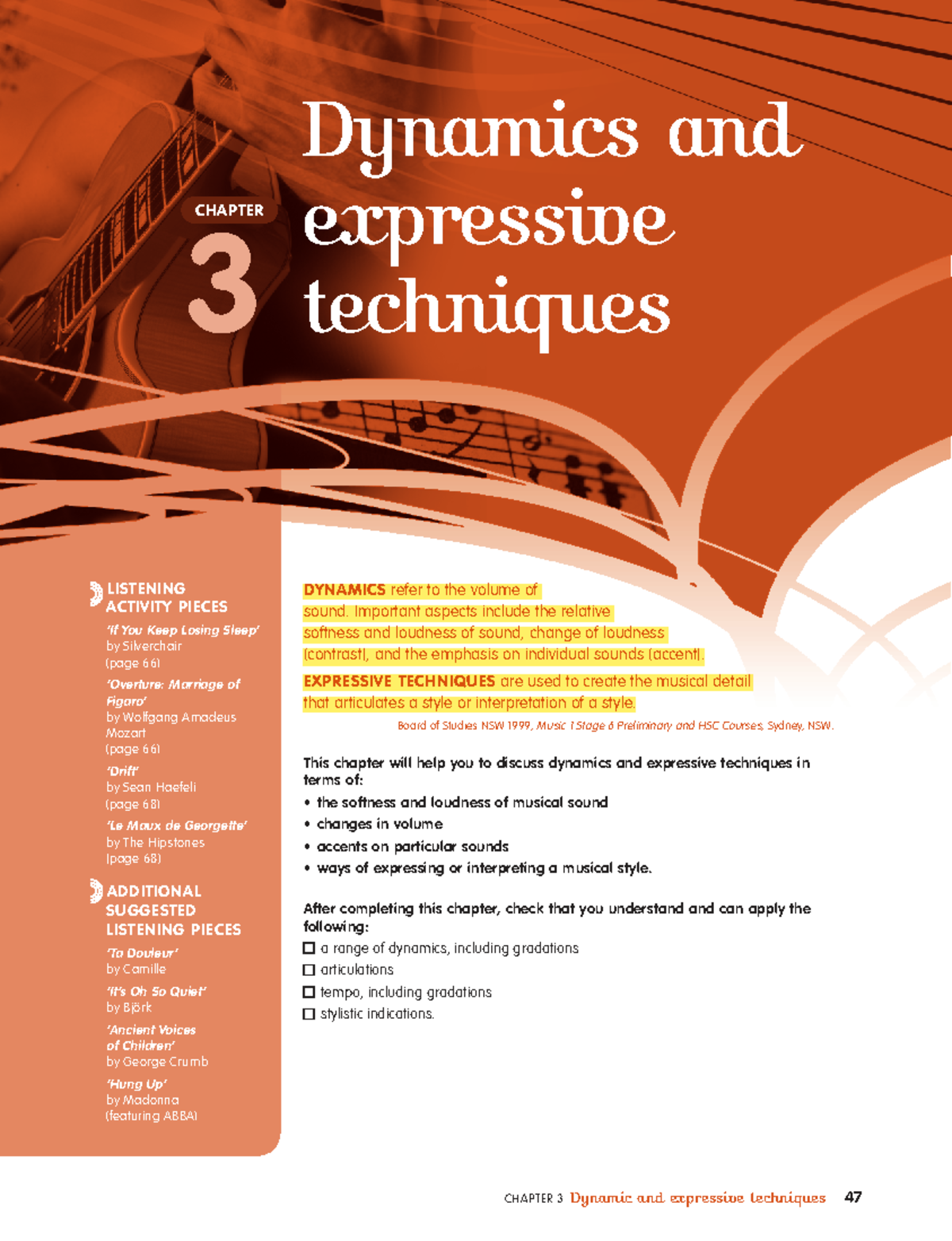 CHAPTER 3 DYNAMICS AND EXPRESSIVE TECHNIQUES IN MUSIC 1 AURAL SKILLS ...