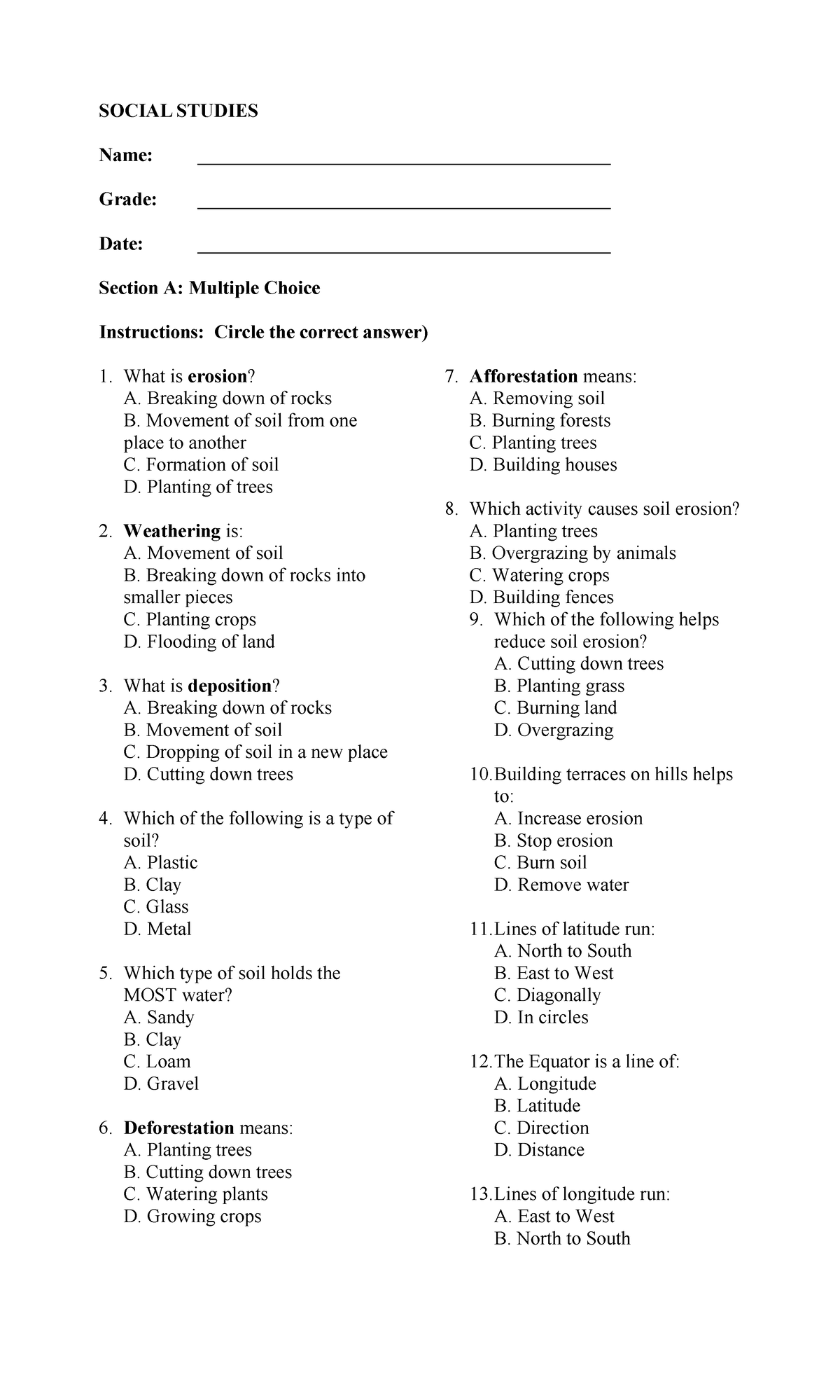 Social Studies Test 1 - Term 2 (Grade Assessment) - Studocu