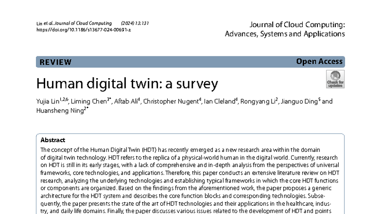 Human Digital Twin: A Comprehensive Survey on Technologies and ...